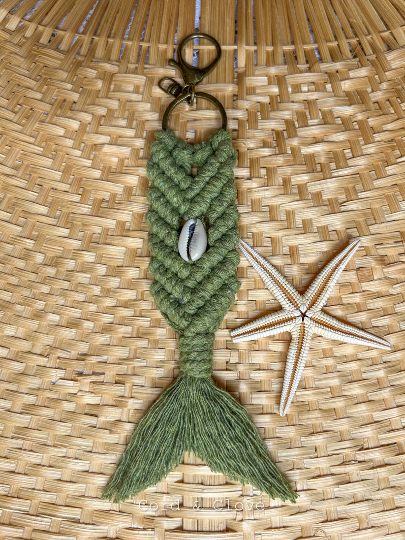 Mermaid Macrame Keychain – Cord & Clove