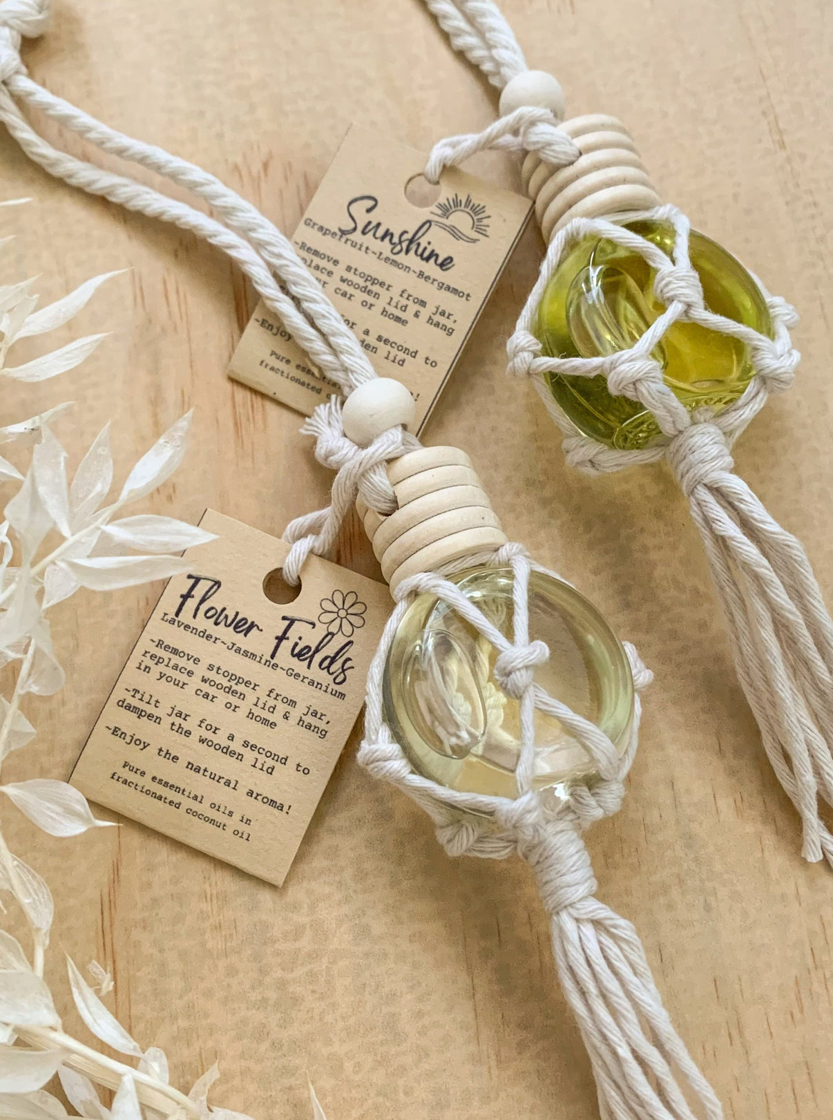 Macrame Wrapped Essential Oil Car Diffuser – Cord & Clove