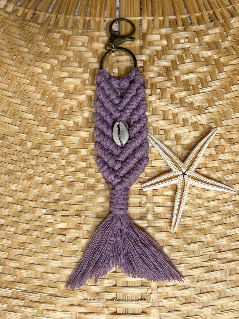 Mermaid Macrame Keychain – Cord & Clove