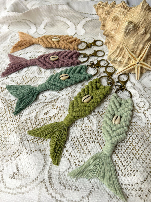 Mermaid Macrame Keychain – Cord & Clove